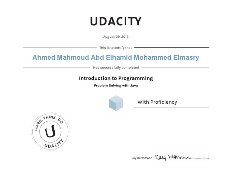 Udacity Programming Certificate | PDF | Computers