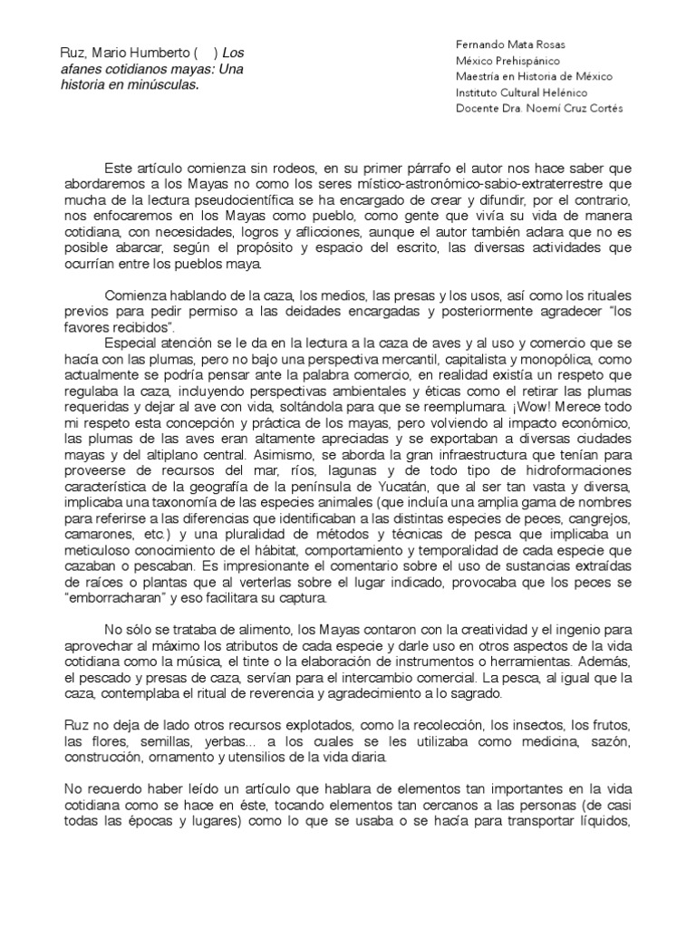 Afanes Cotidianos Ruz | PDF | Civilización maya | Aves