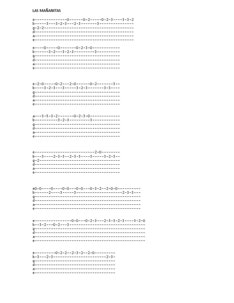 LAS MAÑANITAS Requinto TABS | PDF