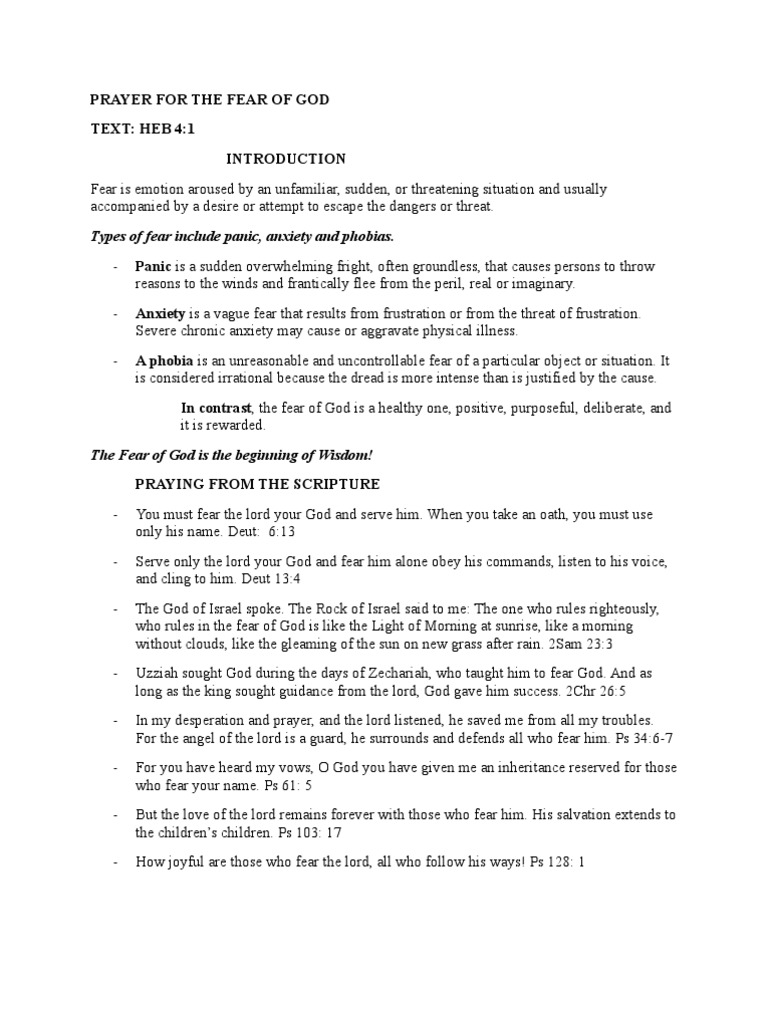 Embracing the Fear of God | PDF | Religion & Spirituality