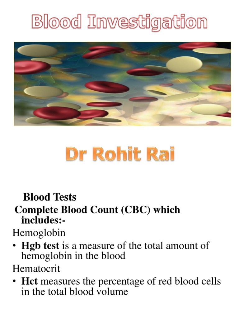 Blood Investigation | PDF | Anemia | Granulocyte