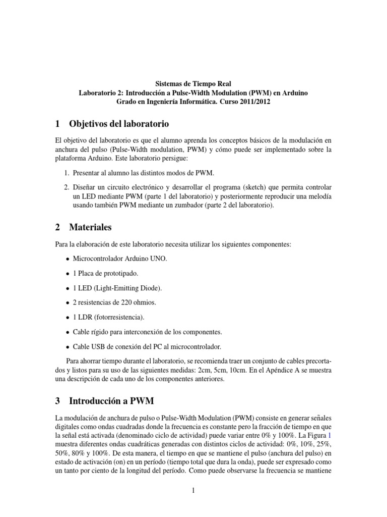 PWM Con Arduino | PDF | Arduino | Resistencia Eléctrica y Conductancia