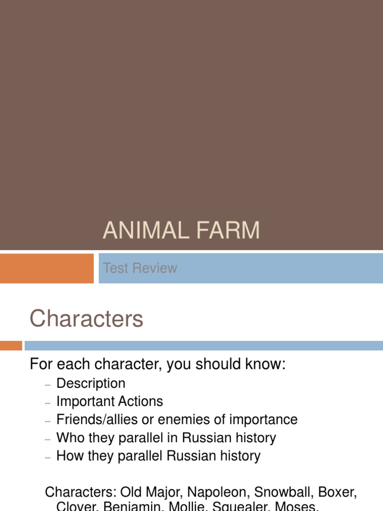 Animal Farm: Test Review | PDF