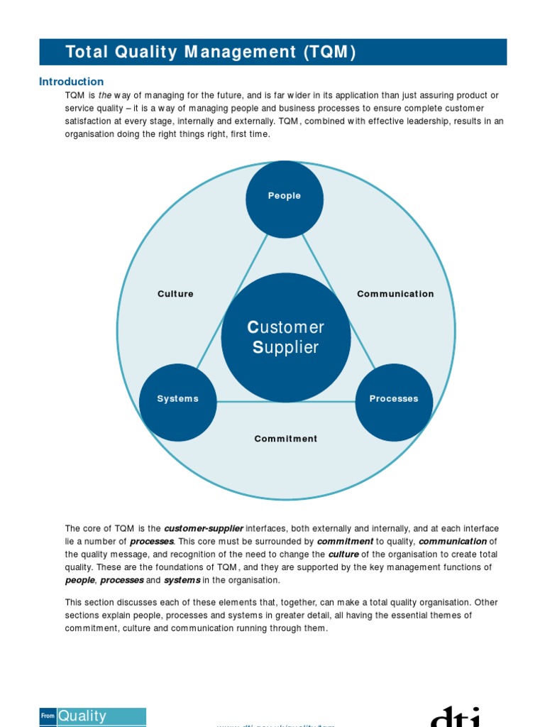 Total Quality Management TQM Case Study | PDF | Business | Career & Growth