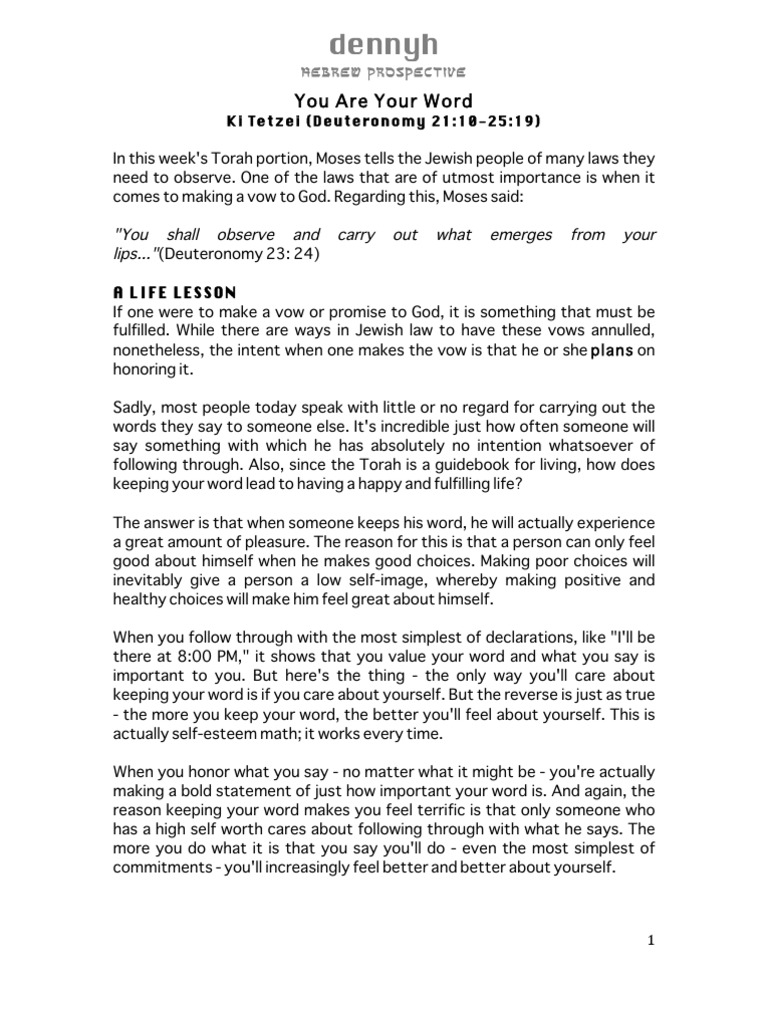 The Importance of Keeping Your Word | PDF | Self-Improvement