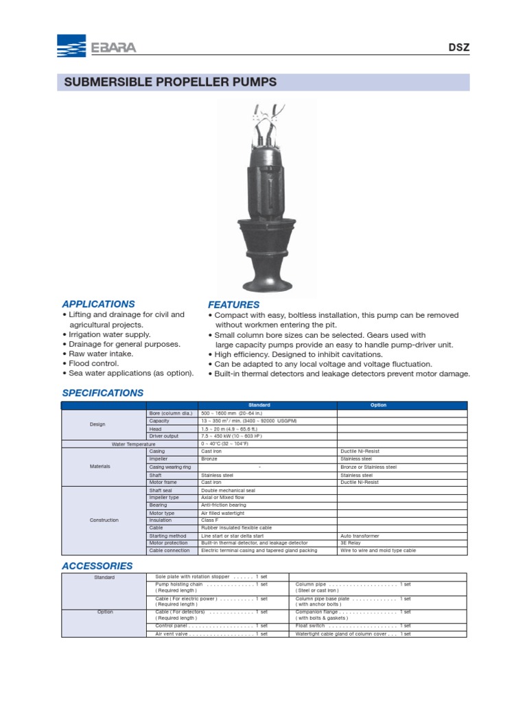 Ebara DSZ | PDF | Cable | Pump