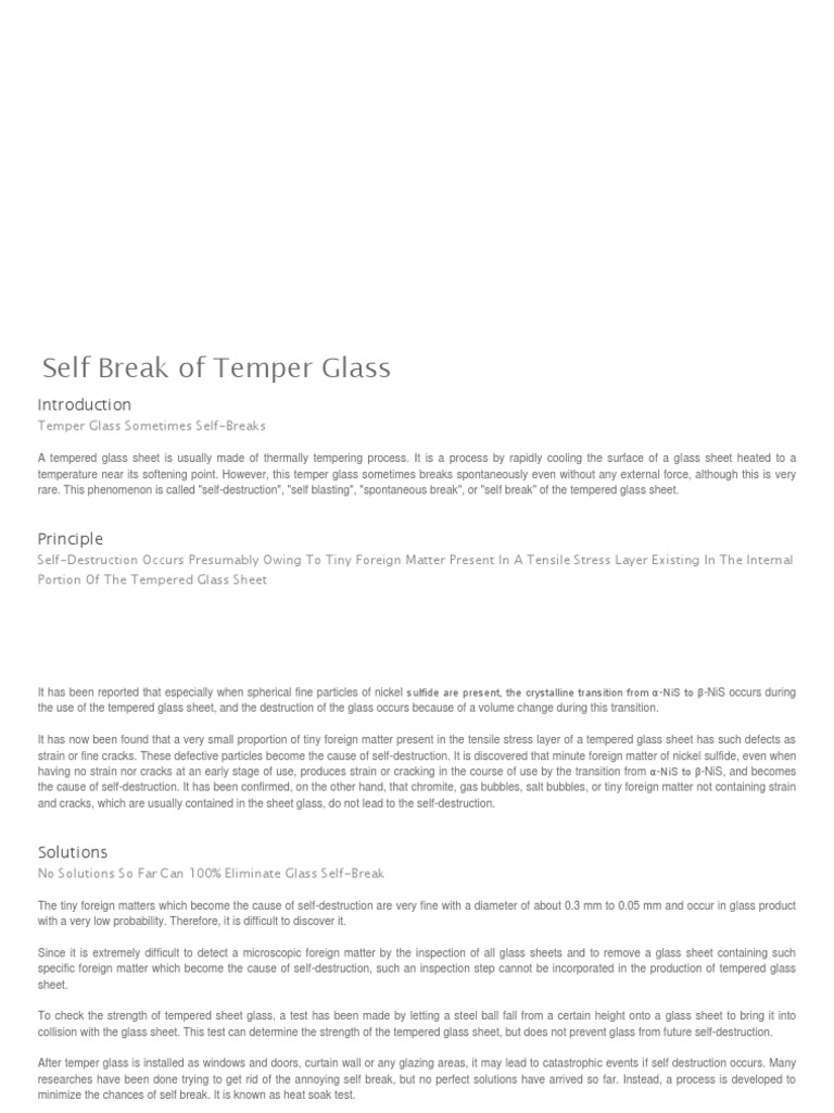 Heat Soak Testing | Glasses | Fracture
