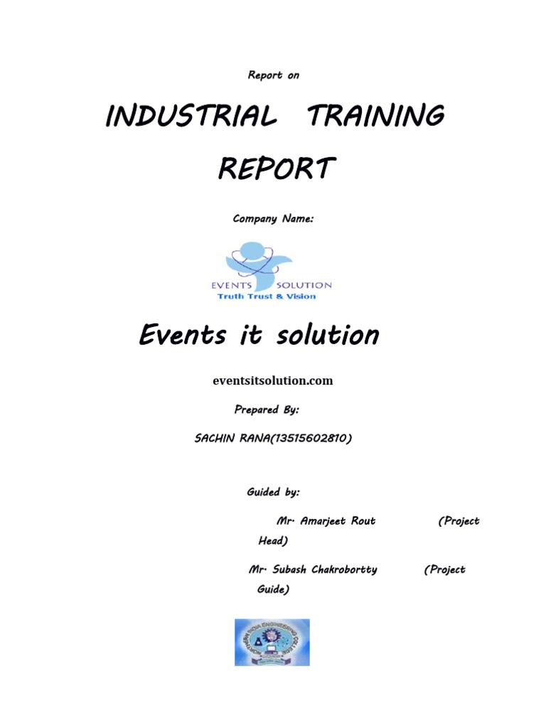 Six Weeks/months Industrial Training Report On IT Company | PDF ...