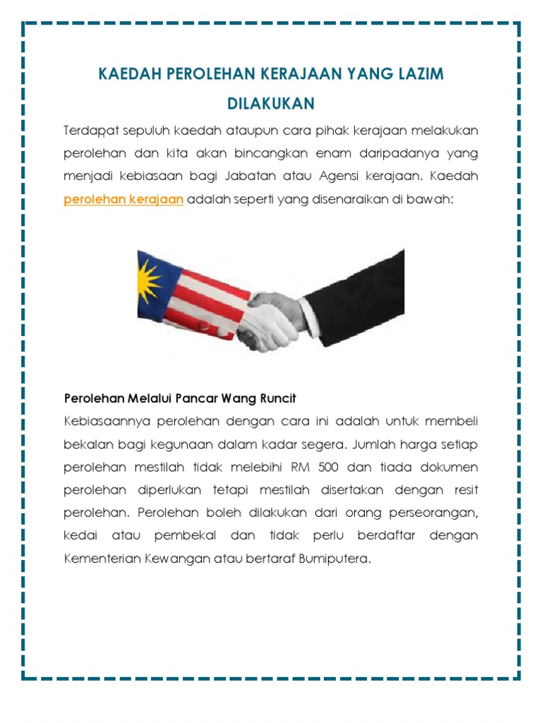 Kaedah Perolehan Kerajaan Yang Lazim Dilakukan | PDF