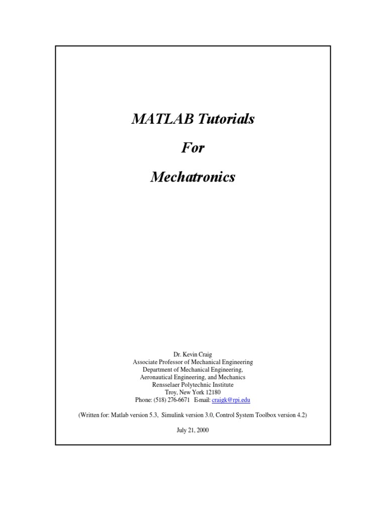 Matlab Tutorial | PDF | Matlab | Matrix (Mathematics)
