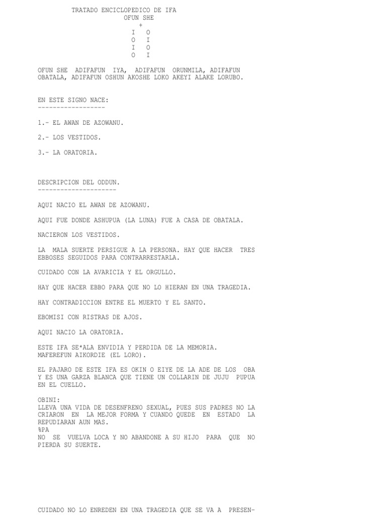 Significado y Consejos de Ofun She | PDF | Cocina, comidas y vino