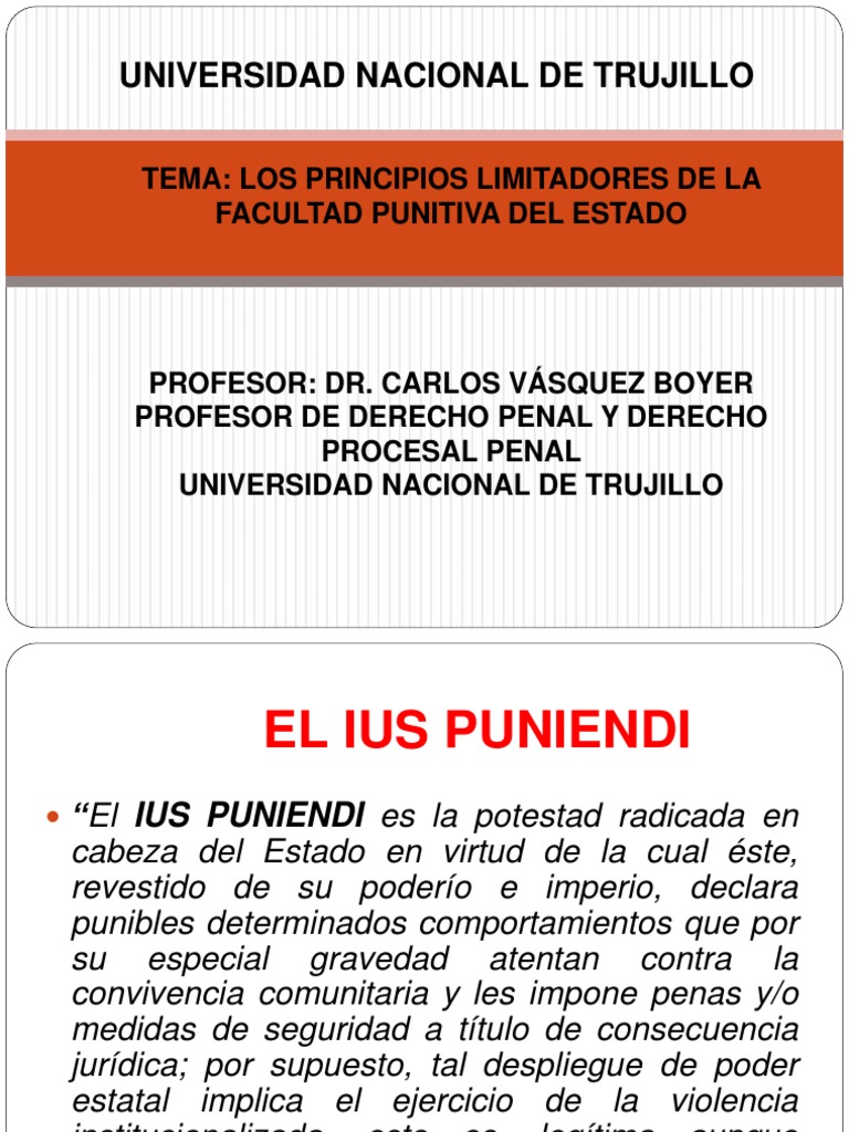 Los principios limitadores de la facultad punitiva del Estado ... Los principios limitadores de la facultad punitiva del Estado ...