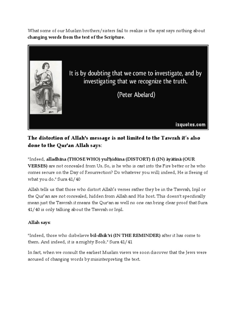 Does Distortion Apply To Only The Tawrah or Does It Apply Also To The ...