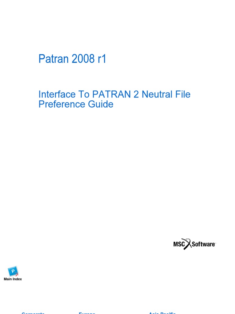 Patran 2008 r1 Interface To Patran 2 Neutral File Preference Guide | PDF | Elasticity (Physics ...