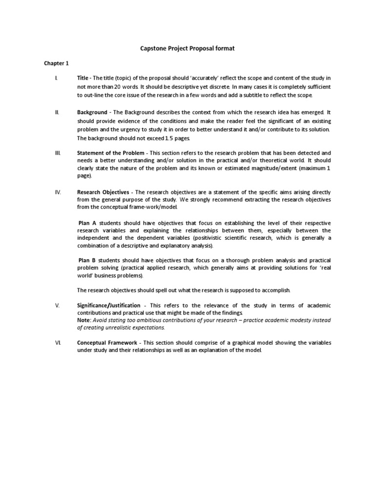 Capstone Research Proposal Format | Conceptual Model | Science