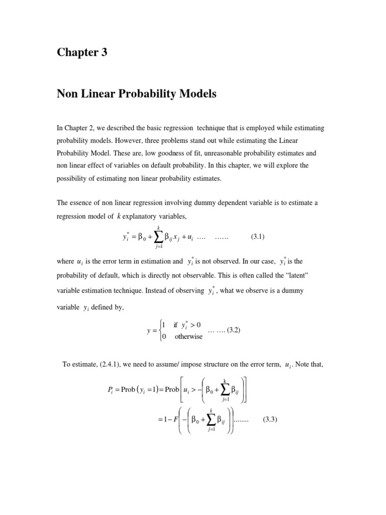 Non Linear Probability Models | PDF | Logistic Regression | Errors And ...