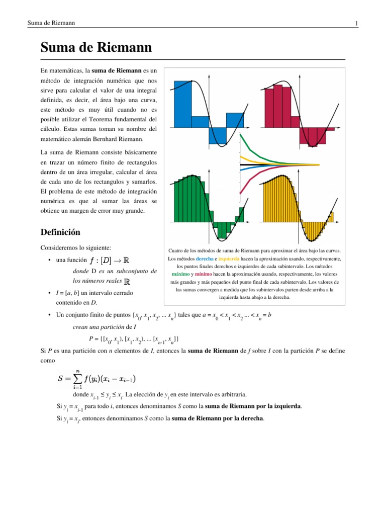Suma de Riemann | PDF | Integral | Lógica matemática