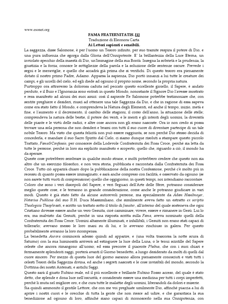Fama Fraternitatis | PDF