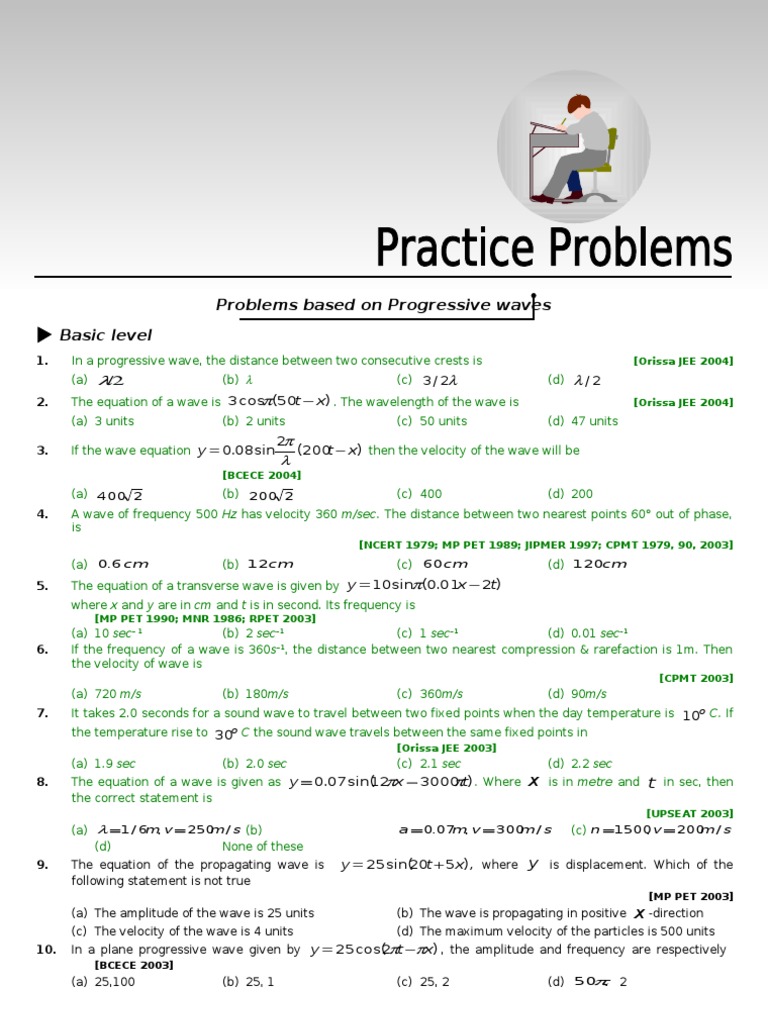 02-Wave Motion (Practice Problem) | PDF | Waves | Sound