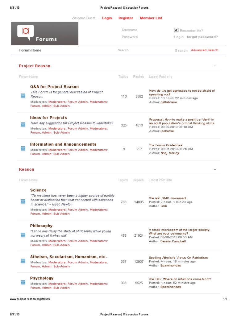 Project Reason | Download Free PDF | Internet Forum | Community Building