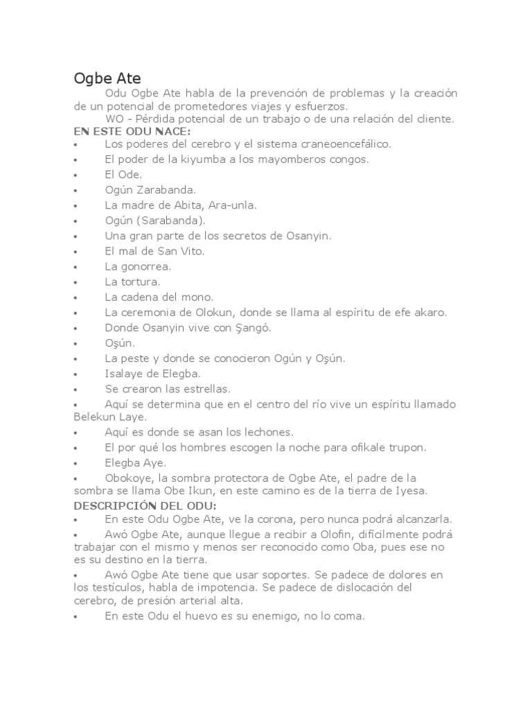 Ogbe Ate | PDF | Deidades | Mitología