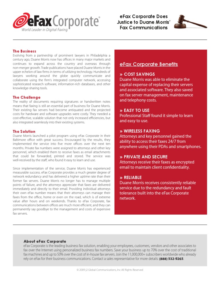 Efax Case Study: Duane Morris, LLP | PDF | Fax | Computer Network