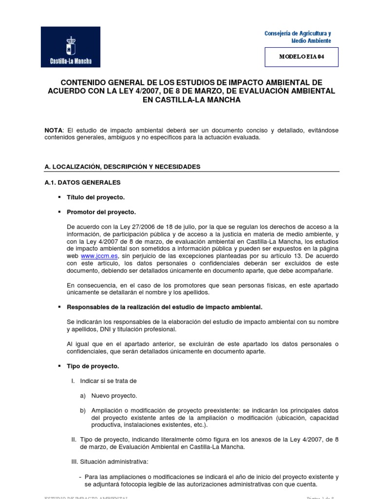 Informe de Impacto Ambiental | Evaluación de impacto ambiental ...