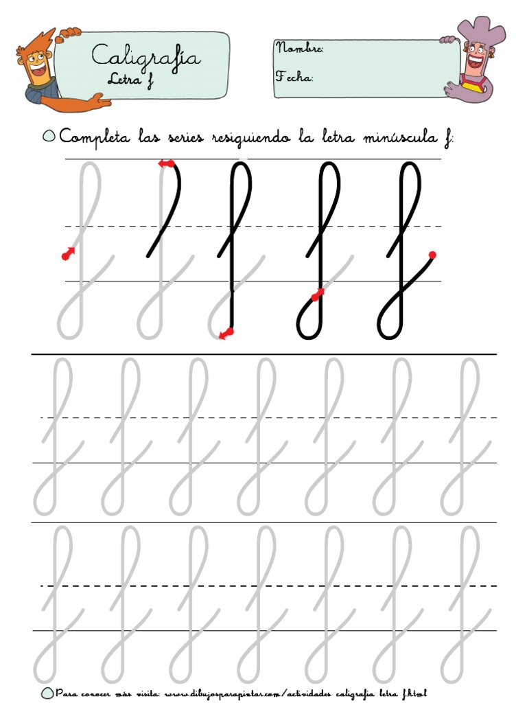 Actividades Caligrafia Letra F | PDF | Escritura | Tipografía