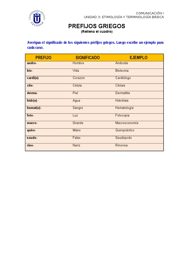 Prefijos Griegos | PDF