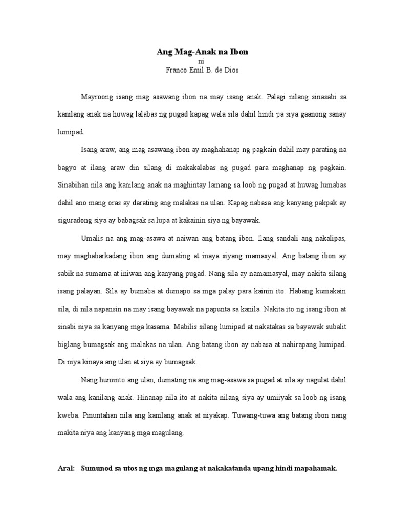 Ang Mag Anak Na Ibon | PDF