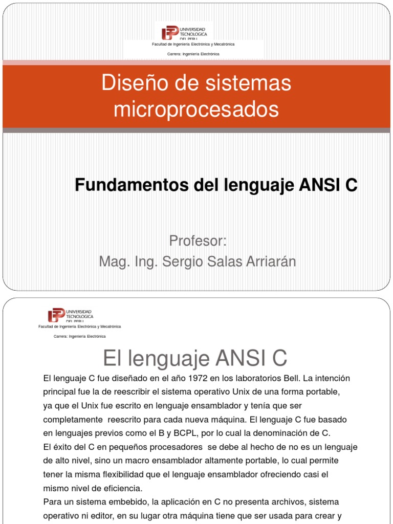 Introducción Al ANSI C | PDF | Lenguaje ensamblador | Lenguaje de ...