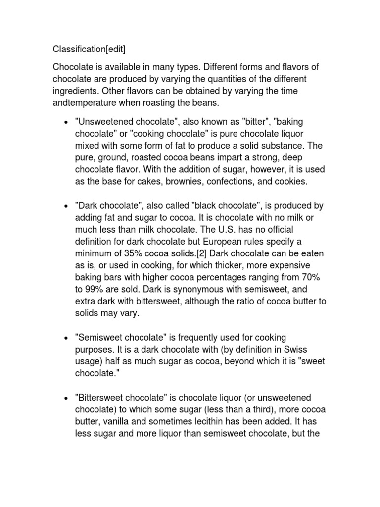 Chocolate | PDF | Types Of Chocolate | Chocolate