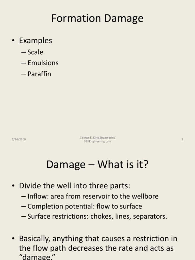 Formation Damage Examples | PDF | Emulsion | Petroleum Reservoir