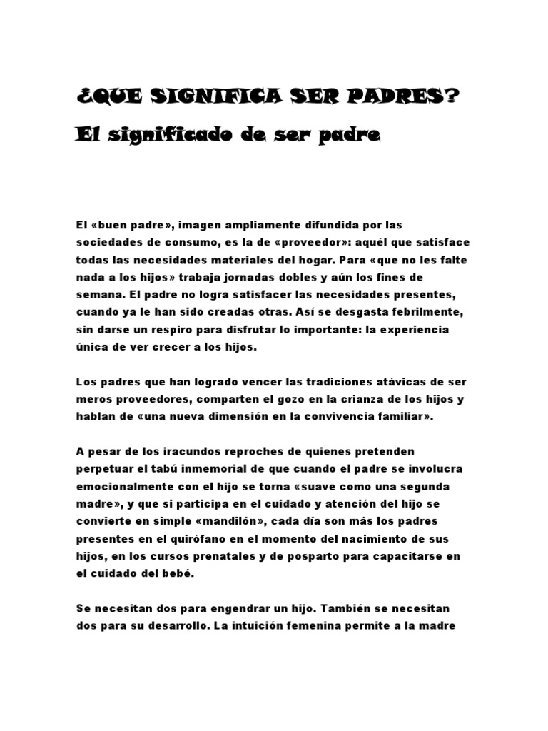 Que Significa Ser Padres | PDF | Condón | Control de la natalidad