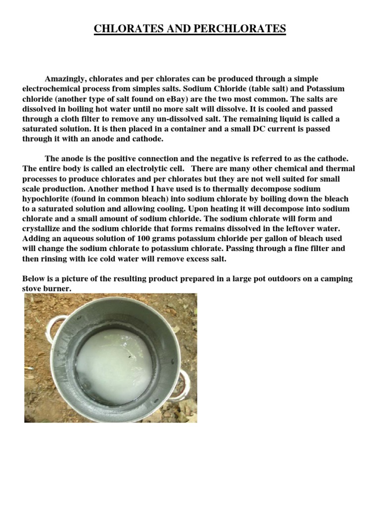 Producing Potassium Perchlorate Efficiently | PDF | Home & Garden
