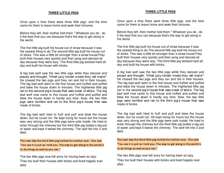 Three Little Pigs | PDF | Leisure