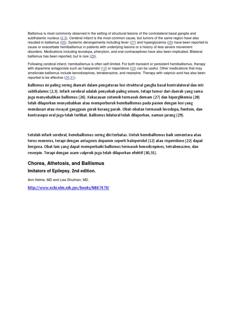 Ballismus | PDF | Nervous System | Neurological Disorders