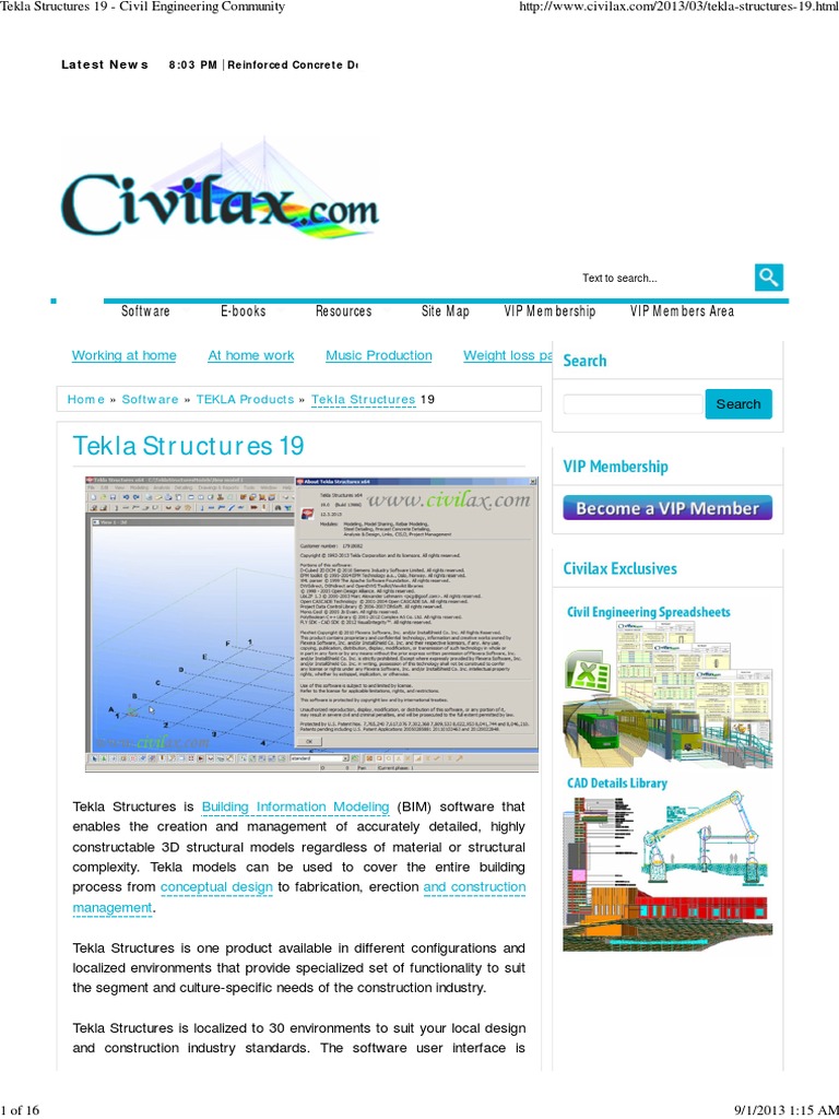 Tekla Structures 19 - Civil Engineering Community | PDF | Arc Gis ...