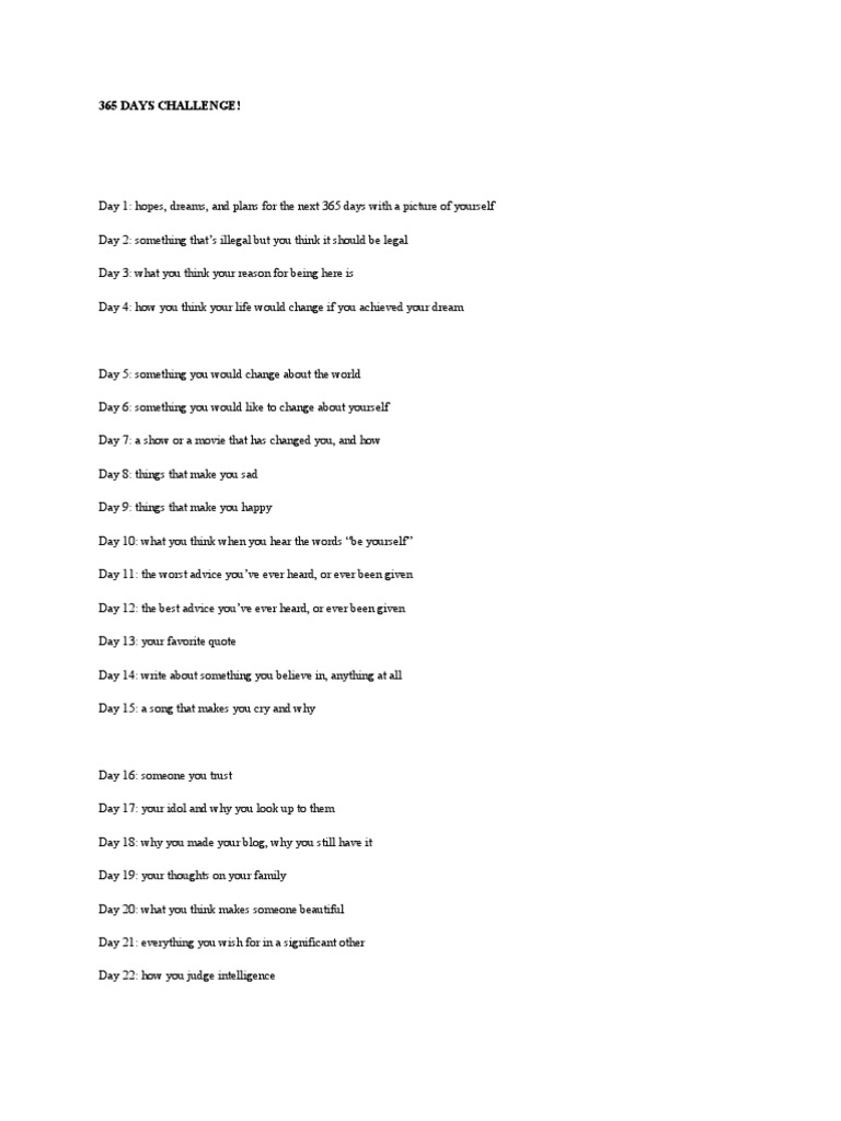 365 Days Challenge | PDF