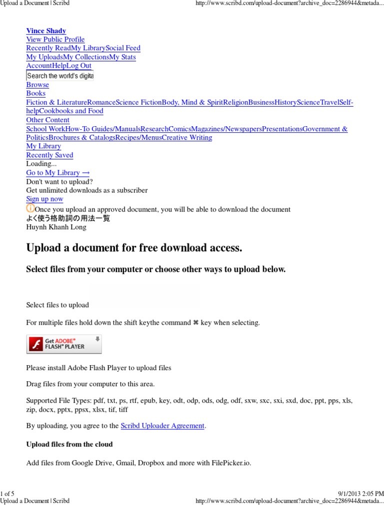 Upload A Document For Free Download Access.: Vince Shady | PDF | Scribd | Cyberspace