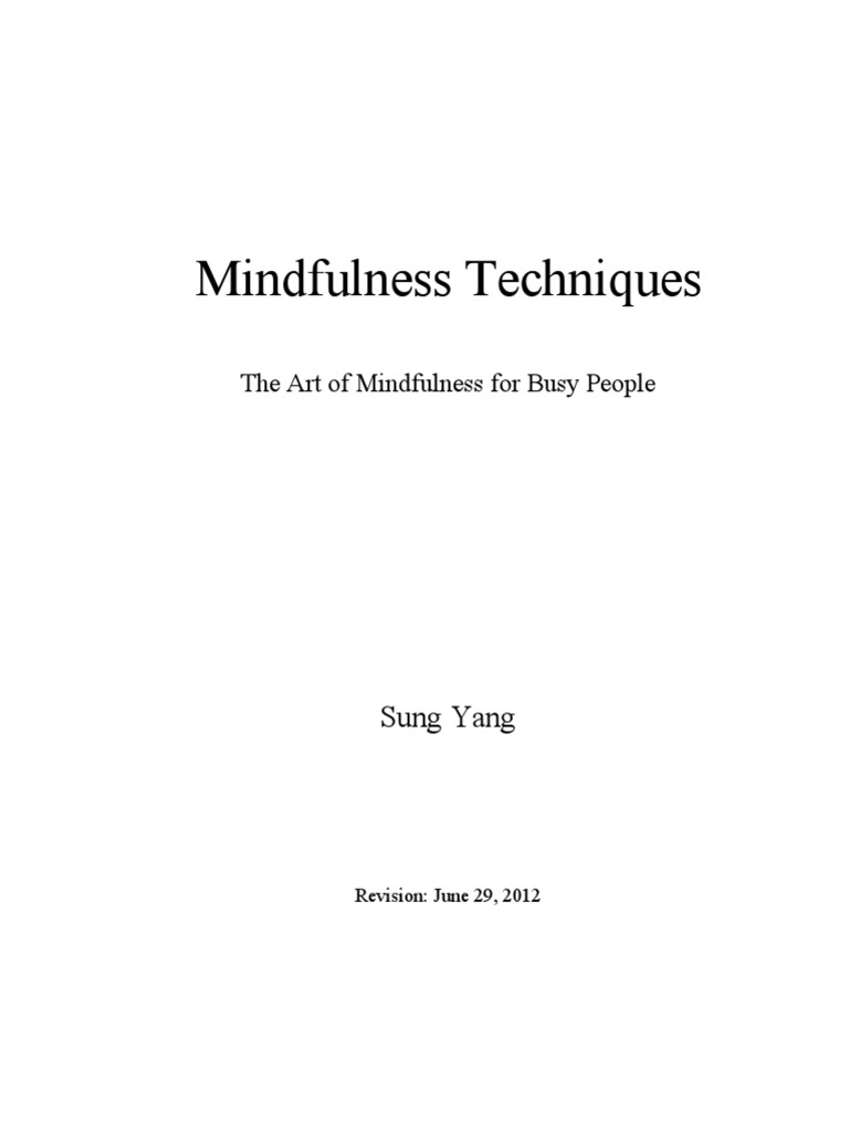Mindfulness Techniques | PDF | Taste | Mindfulness
