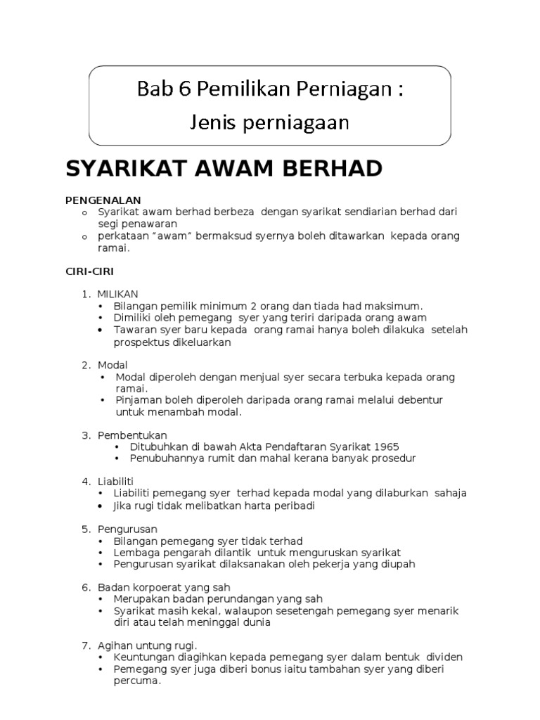 Syarikat Awam Berhad | PDF