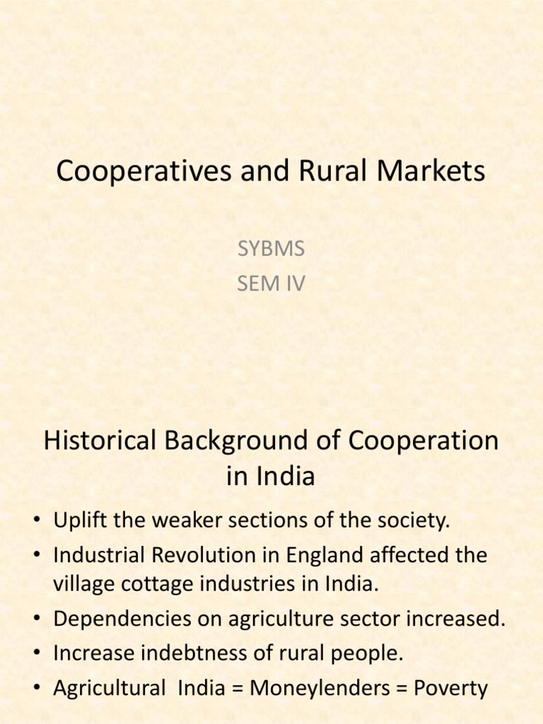 Cooperatives and Rural Markets | PDF | Cooperative | Market Segmentation