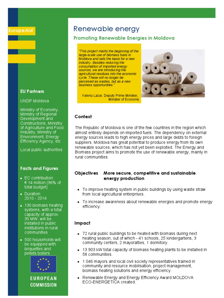 Moldova Renewable Energy Promotion en | PDF | Renewable Energy | Energy ...