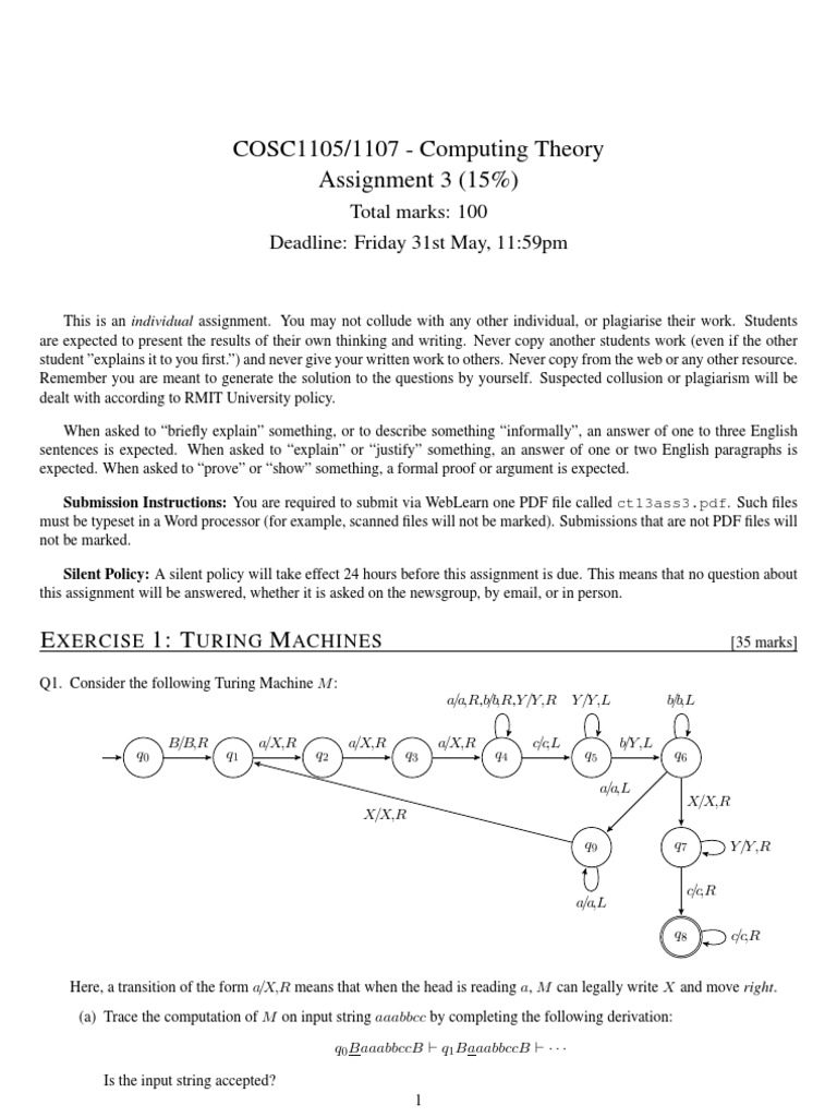 Assignment 3 | PDF | Time Complexity | Computational Complexity Theory Assignment 3 | PDF | Time Complexity | Computational Complexity Theory
