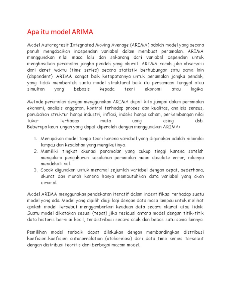 Apa Itu Model ARIMA | PDF