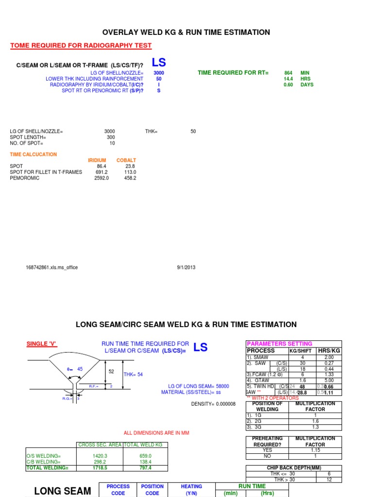 Welding Calculation | Soldadura | Processos Industriais