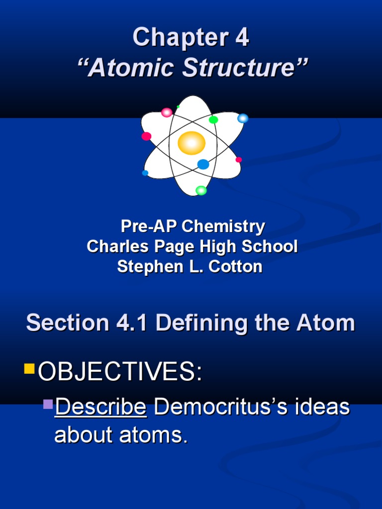 Chapter 4 Atomic Structure | PDF | Atomic Nucleus | Isotope