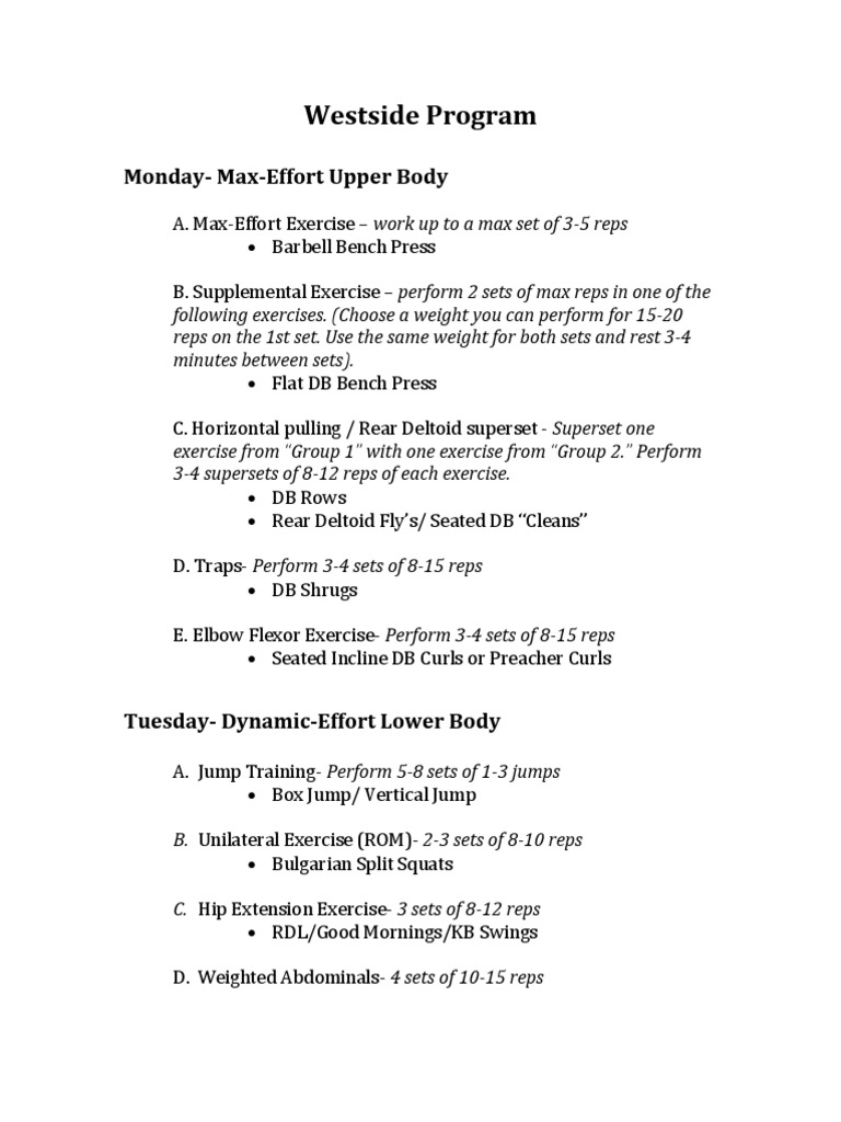 Westside Program | PDF