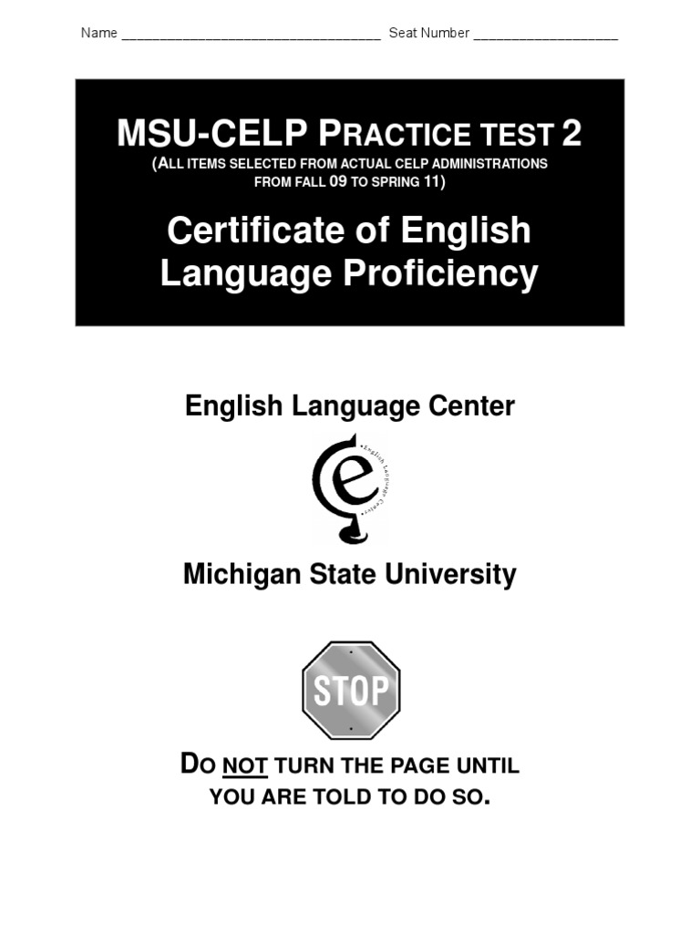 Celp Practice Test2 Booklet | PDF | Fireworks | Air Pollution